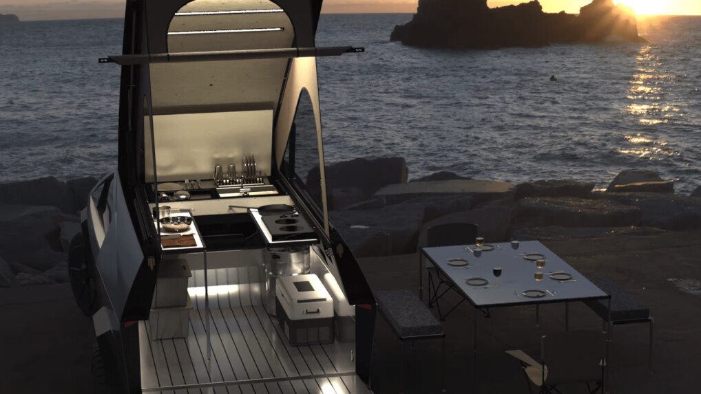 Tesla Cybertruck: Camping-Umbau ermöglicht Übernachten im Stealth-Modus ...