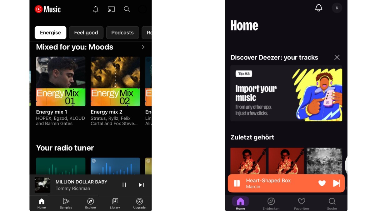 YouTube Music vs. Deezer: Zwei komplett verschiedene Anbieter - wer ...