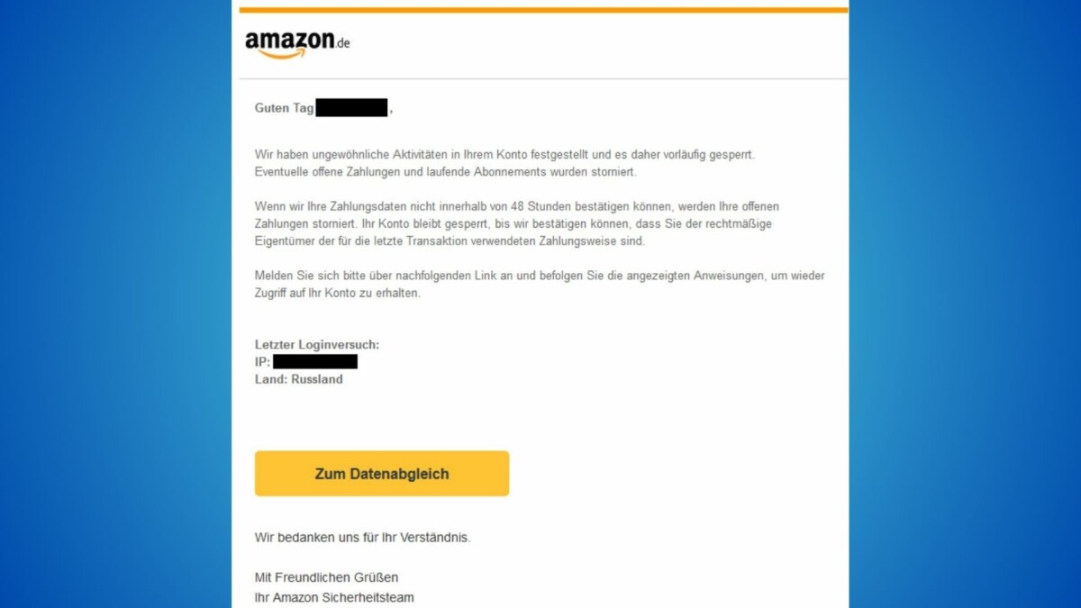 Verbraucherzentrale warnt: Auf diese E-Mail sollten Amazon-Nutzer nicht ...