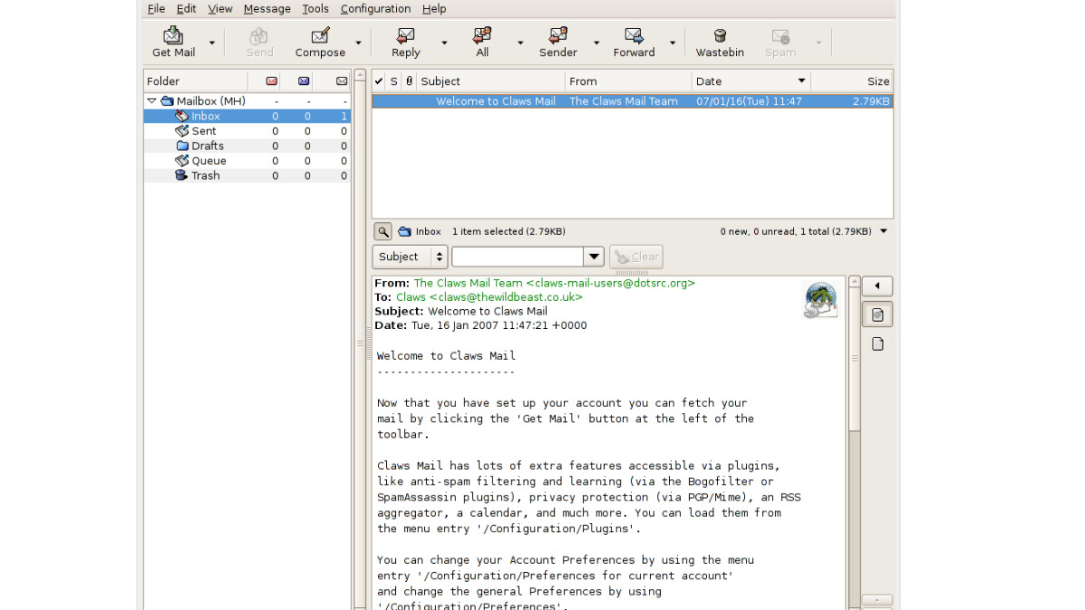 Claws Mail - Download | NETZWELT