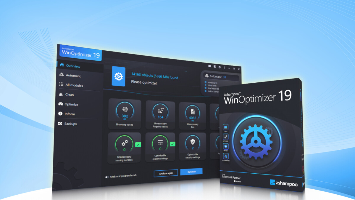 Ashampoo WinOptimizer 19: Netzwelt verschenkt Profi-Software im Wert ...