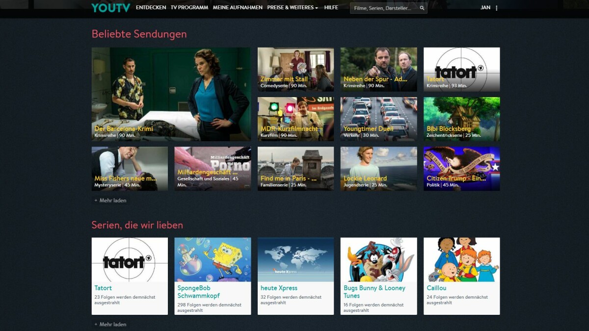YouTV im Test: Kostenloser Online-Videorekorder für schnelle Aufnahmen ...