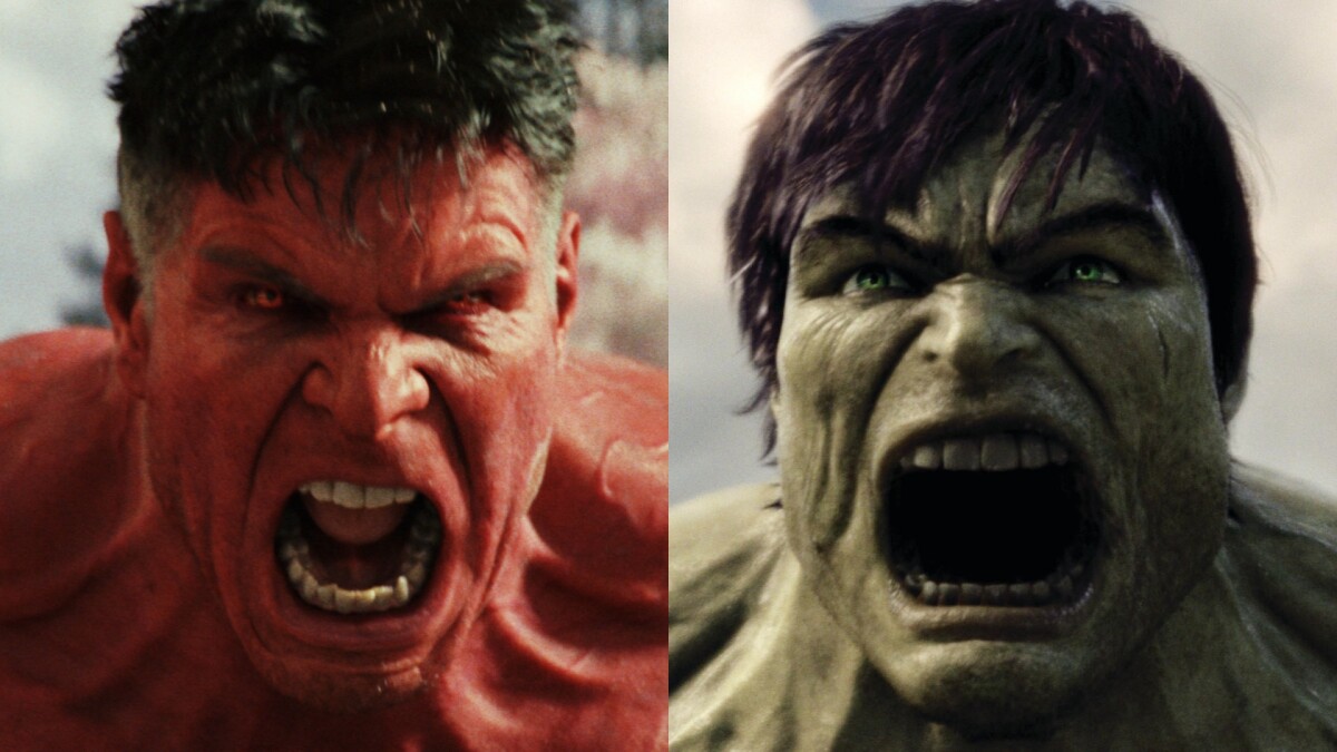 Marvel: Red Hulk aus "Captain America 4" im Vergleich mit dem grünen ...