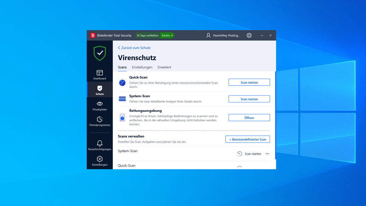 Bitdefender Total Security im Test: Viren-Wächter in digitaler Rüstung ...