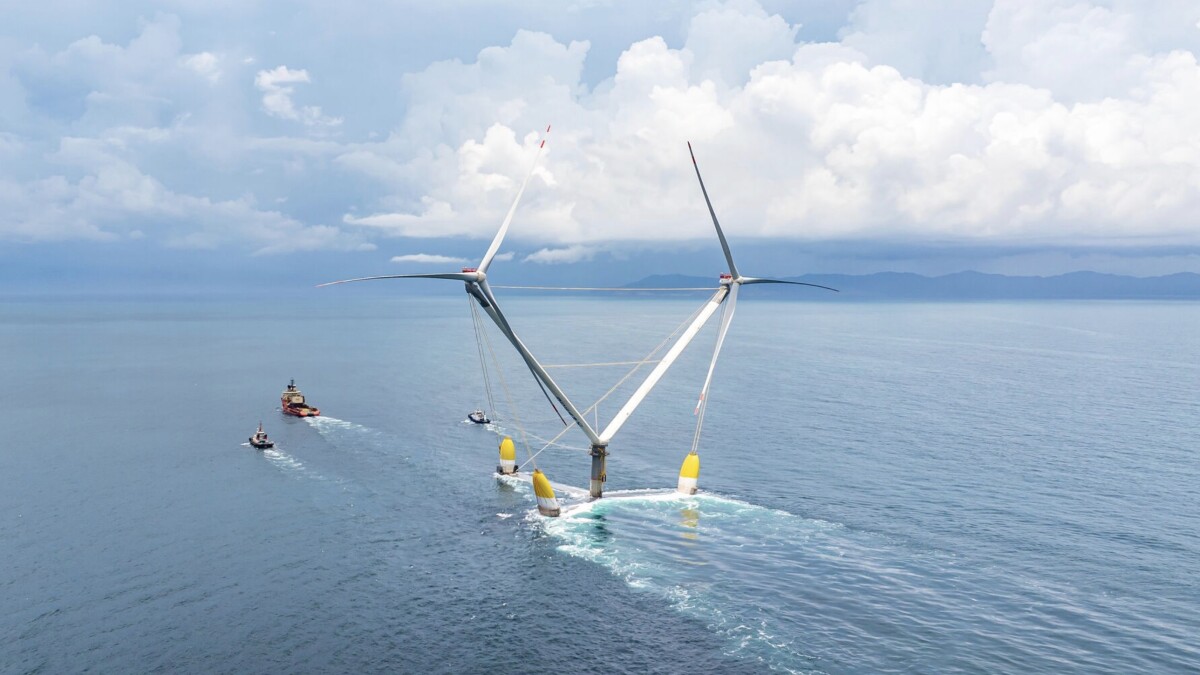 Doppel-Turbine in V-Form: Schwimmende Windkraftanlage bietet viele ...