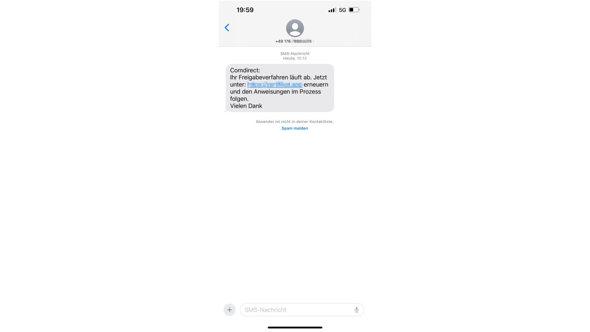 Fake-Authentifizierung bei Comdirect: Vor dieser Mail und SMS warnt der ...