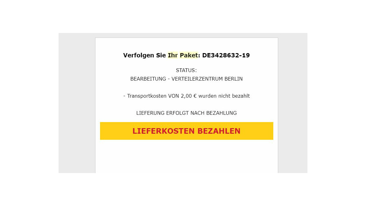 Vorsicht Phishing: "Ihr Paket ist versandbereit!" und "Verfolgen Sie ...