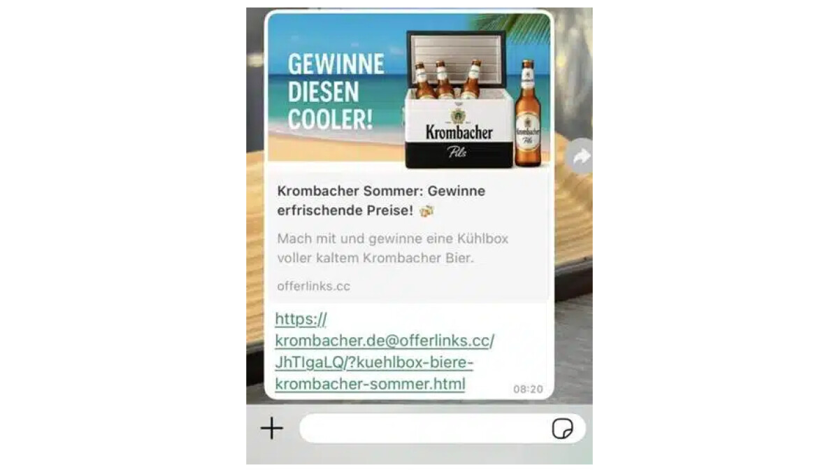Phishing-Falle auf WhatsApp: Betrüger locken mit einer Kühlbox voller ...