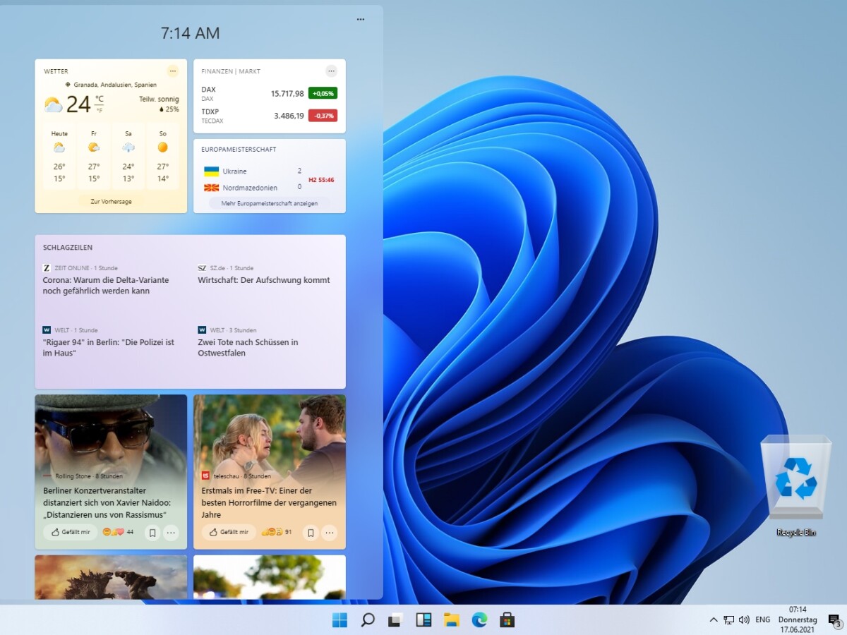 Windows 11: Widget-Leiste | NETZWELT