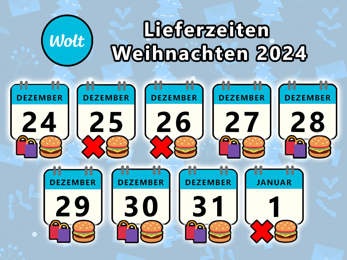 Liefert Wolt an Weihnachten 2024? Fristen, Gebühren, Wartezeiten im Überblick | NETZWELT