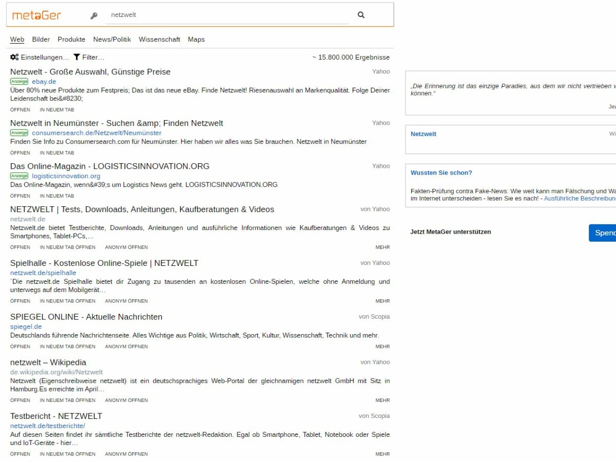 MetaGer - Download | NETZWELT