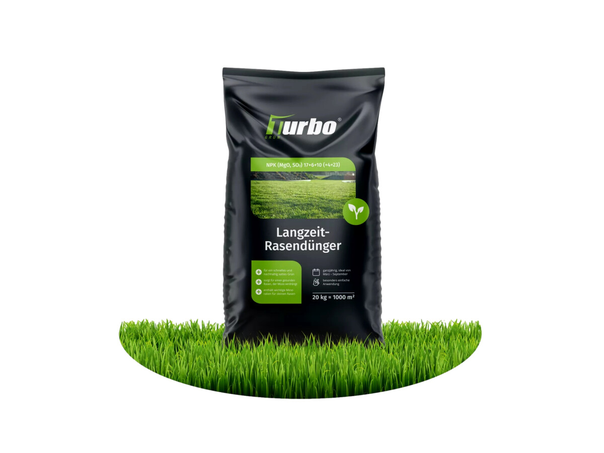 Rasen stärken, Moos verdrängen: Turbogrün Rasendünger für insgesamt 1. ...