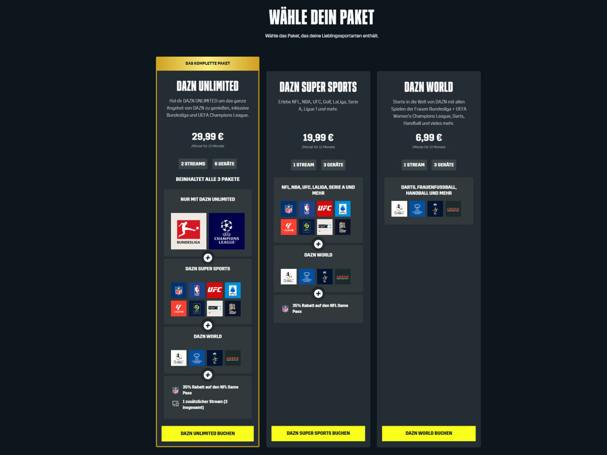 DAZN - Kosten 2024: Abos, Pakete und Angebote im Überblick | NETZWELT