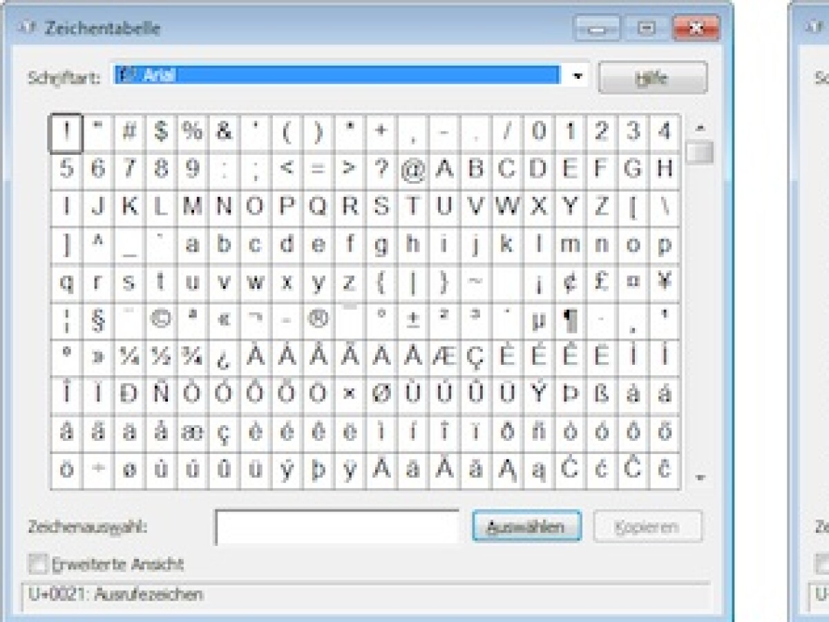 Zeichentabelle Code Beispiel ASCII Tabelle Anzeigen Lassen