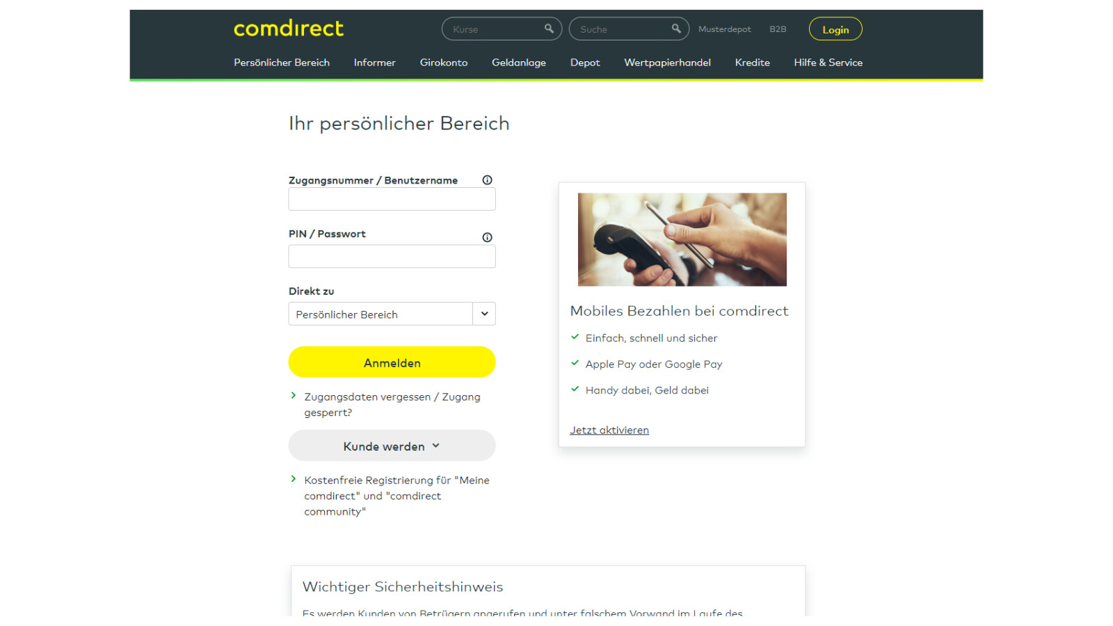 Comdirekt: Blick in App und Web-App | NETZWELT