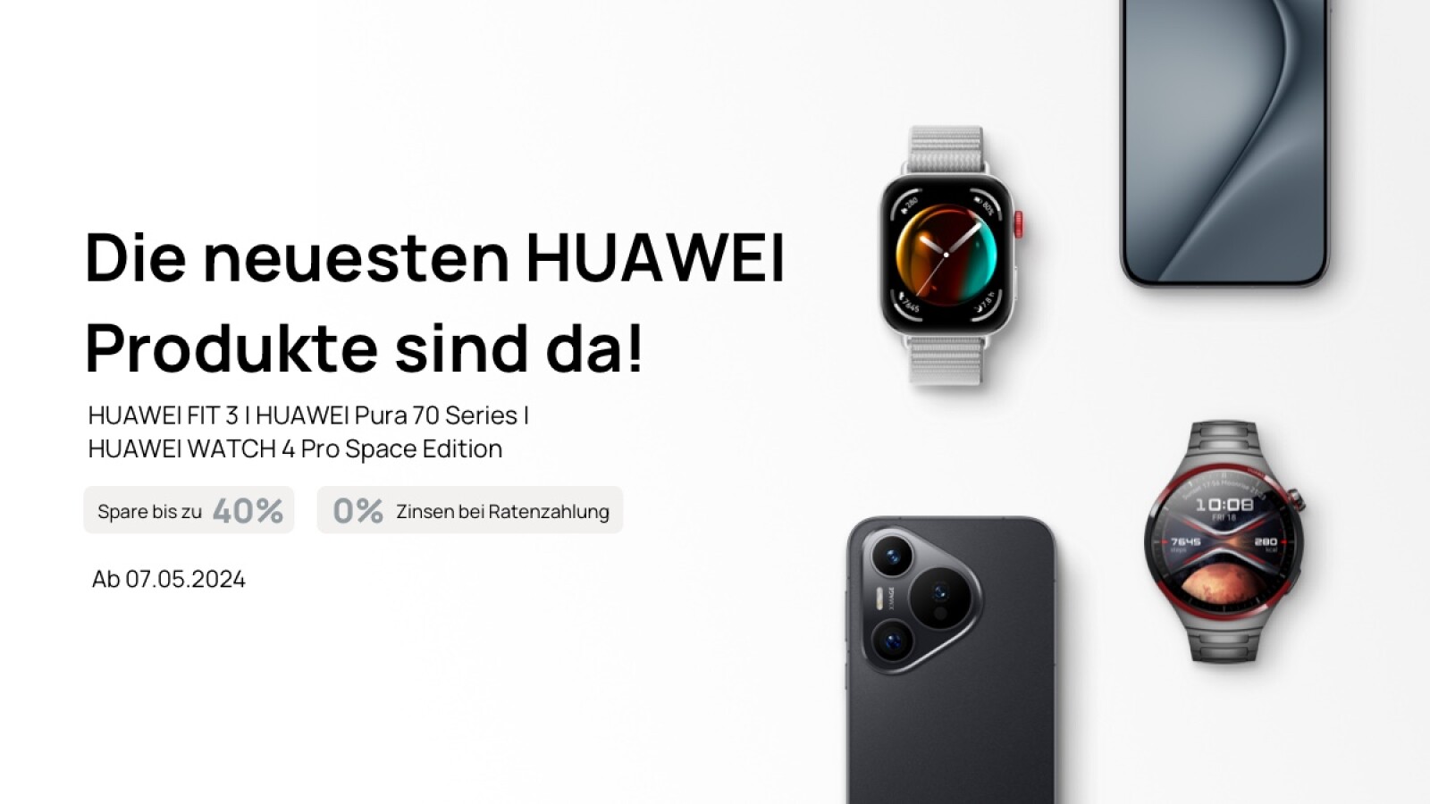 Huawei-Neuheiten: Watch 4 Pro Space Edition, Fit 3 und Pura 70 mit ...