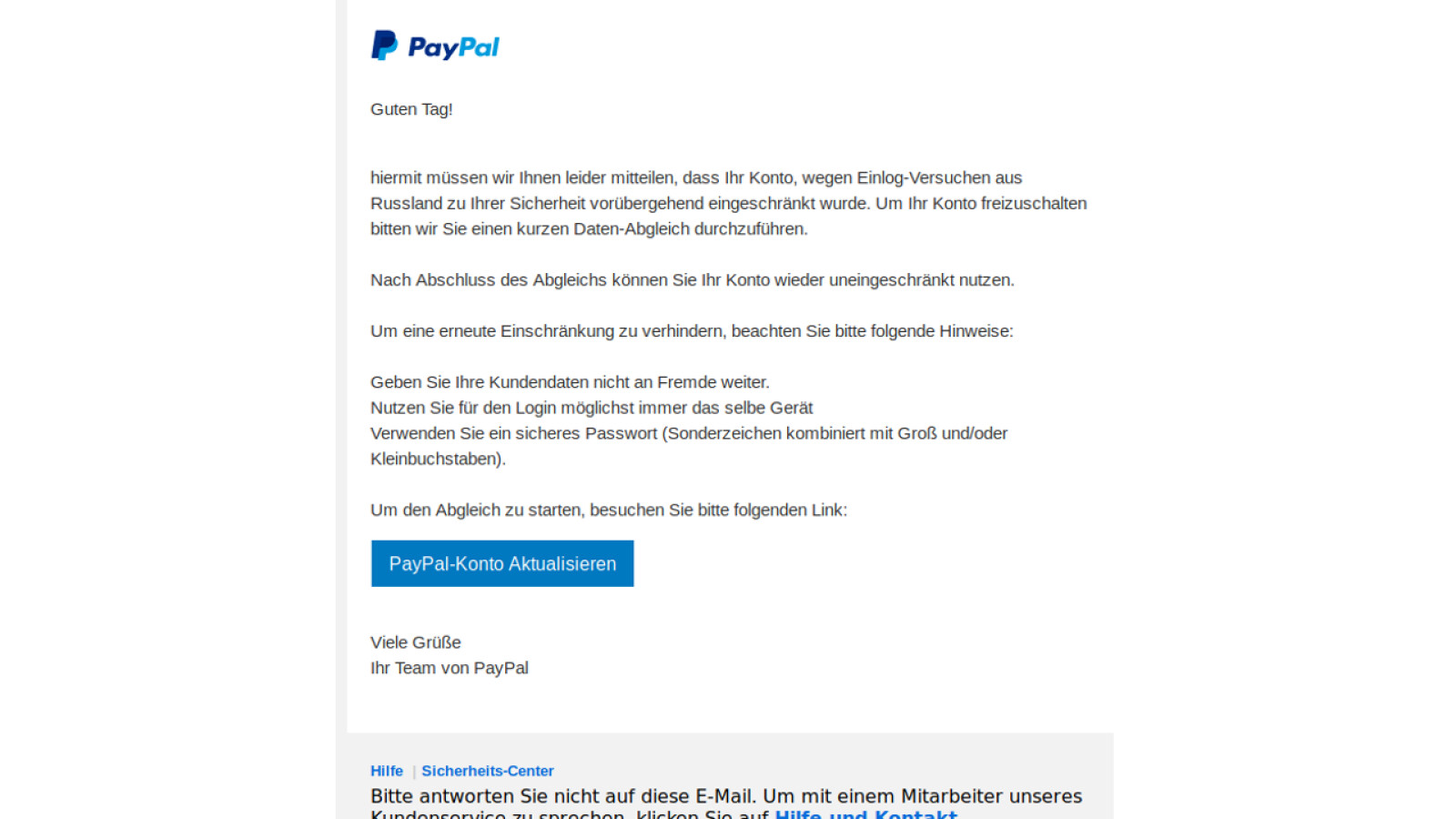 PayPal-Sicherheit: Betrügerische E-Mails mit gefälschtem Absender ...