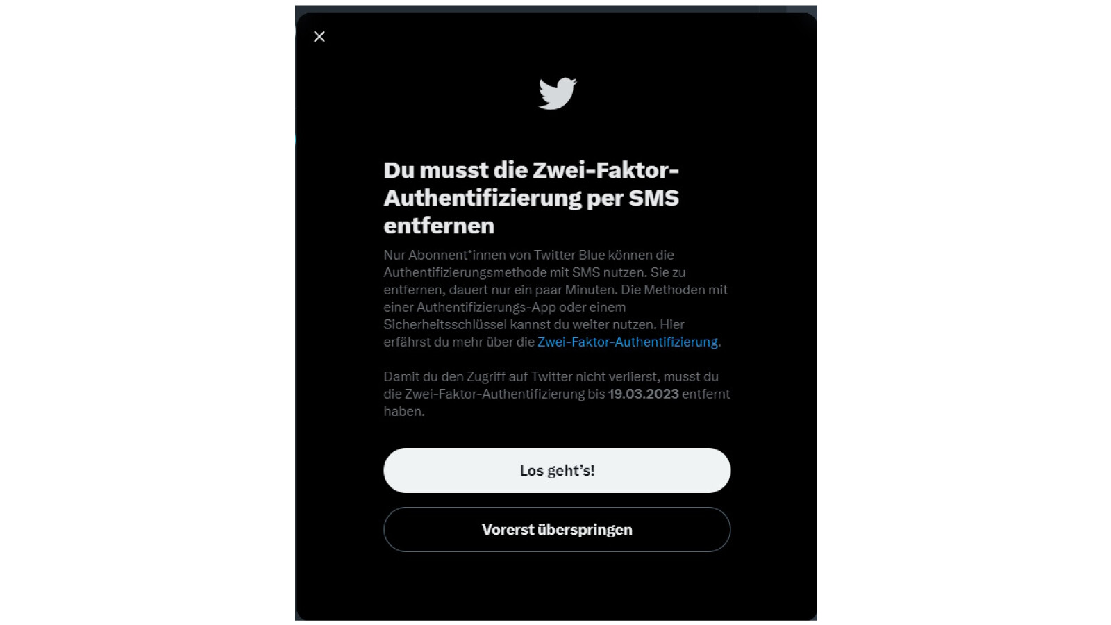 Twitter: Checkt jetzt diese Einstellung, sonst könnt ihr euch ab dem 19. März nicht mehr ...