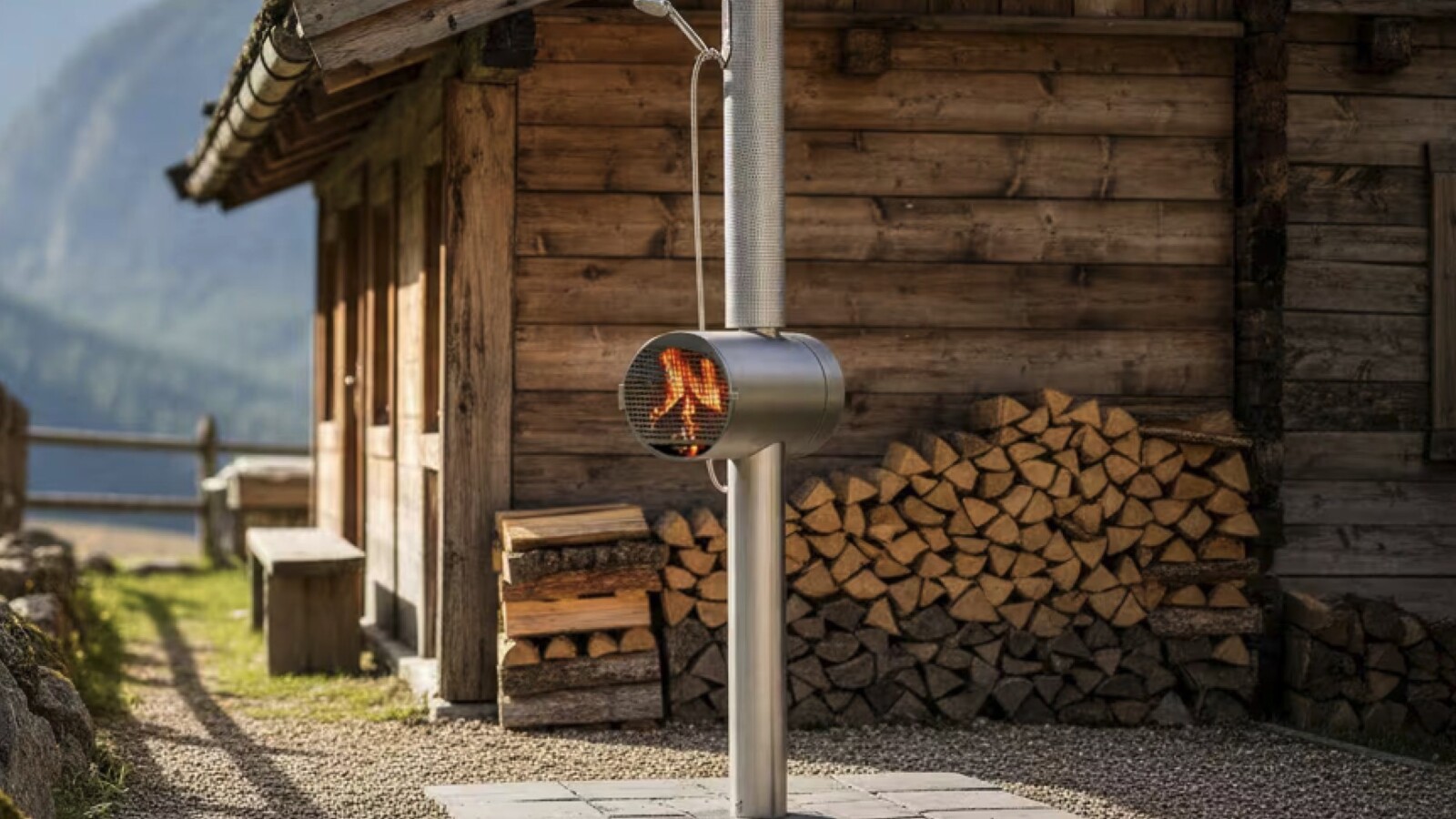 Kein Strom, kein Gas: Mit Holz befeuerte Outdoor-Dusche sorgt für ...