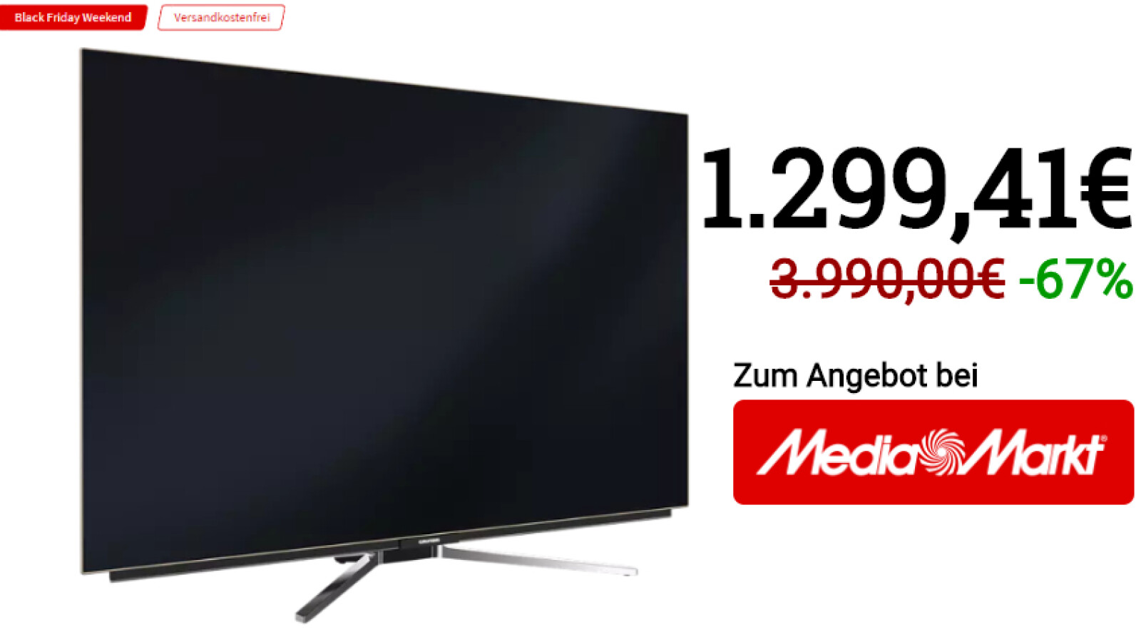 Grundig-Fernseher: 65 Zoll OLED mit mehr als 2.600 Euro Black Friday ...