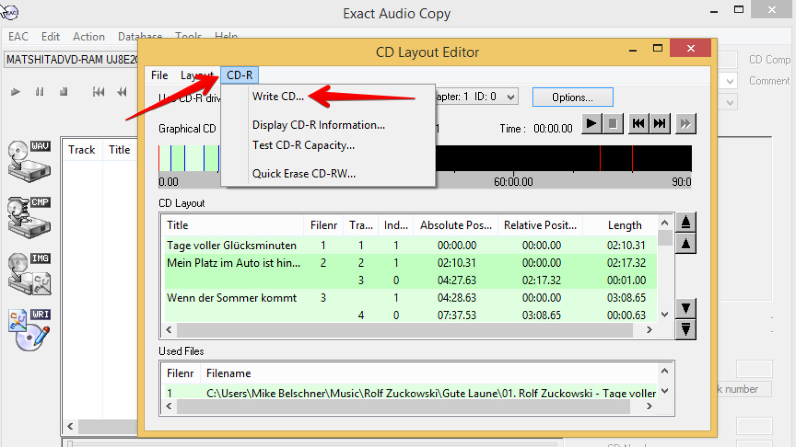Burning music audio compact discs with Exact Audio Copy - That’s how it ...