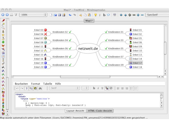 FreeMind 0.9 im Test: Kostenlose Software für Gedächtniskarten - NETZWELT