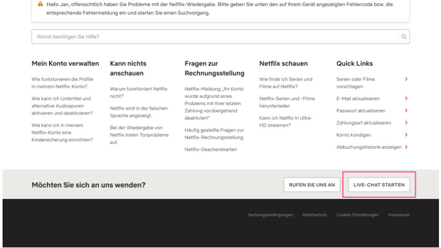 Netflix Kontakt: So erreicht ihr den Support per Hotline oder Mail ...