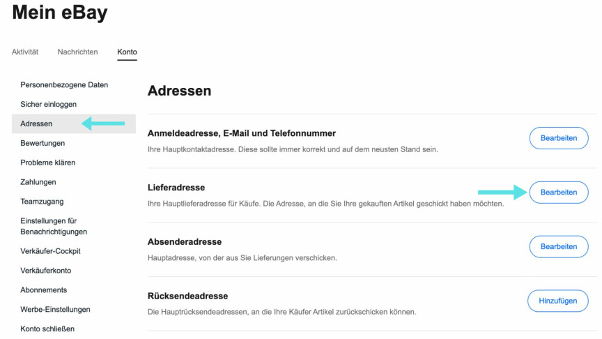 eBay: So ändert ihr eure Lieferadresse und verhindert Falschlieferungen ...