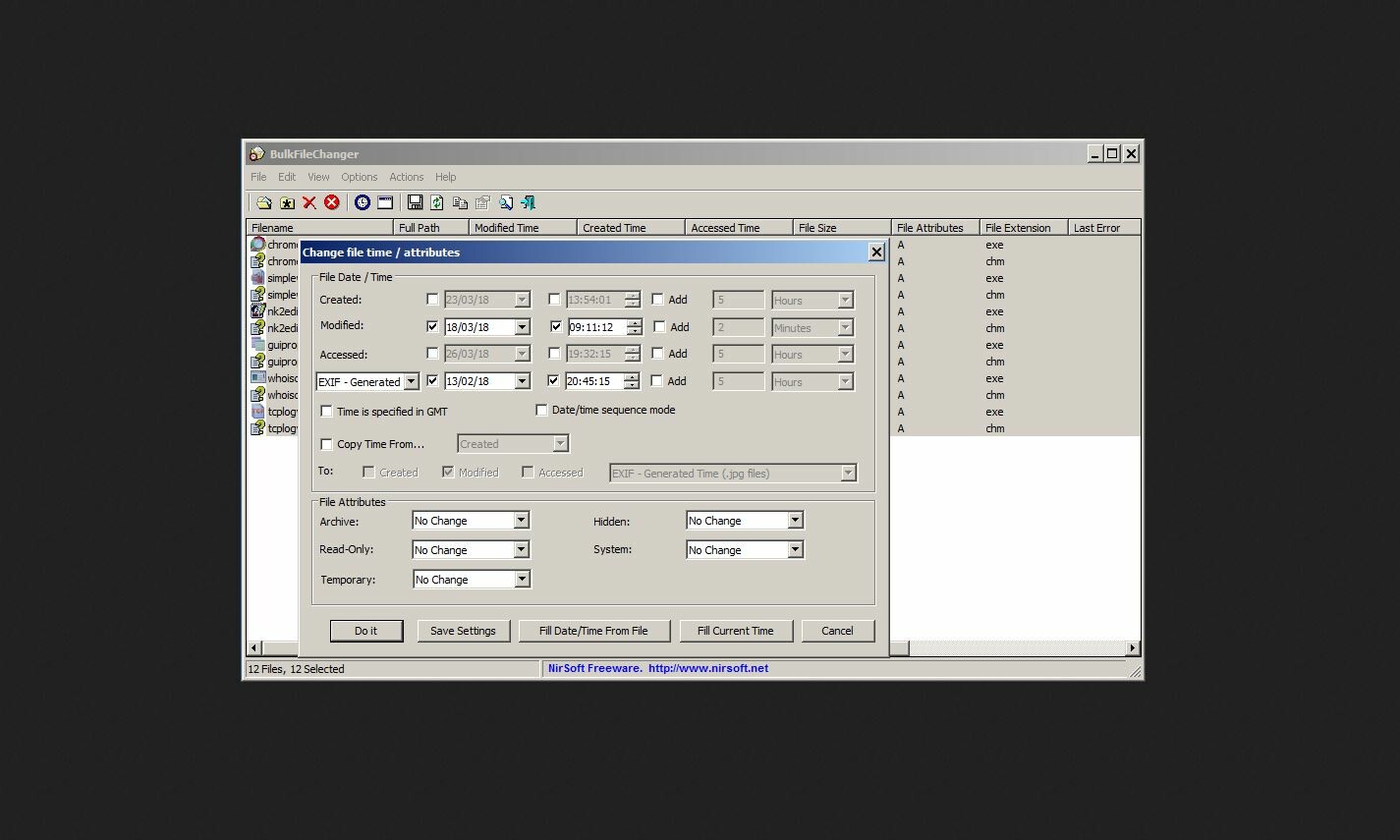 Bulkfilechanger Windows 10 8 Apps For Changing The Created/Modified